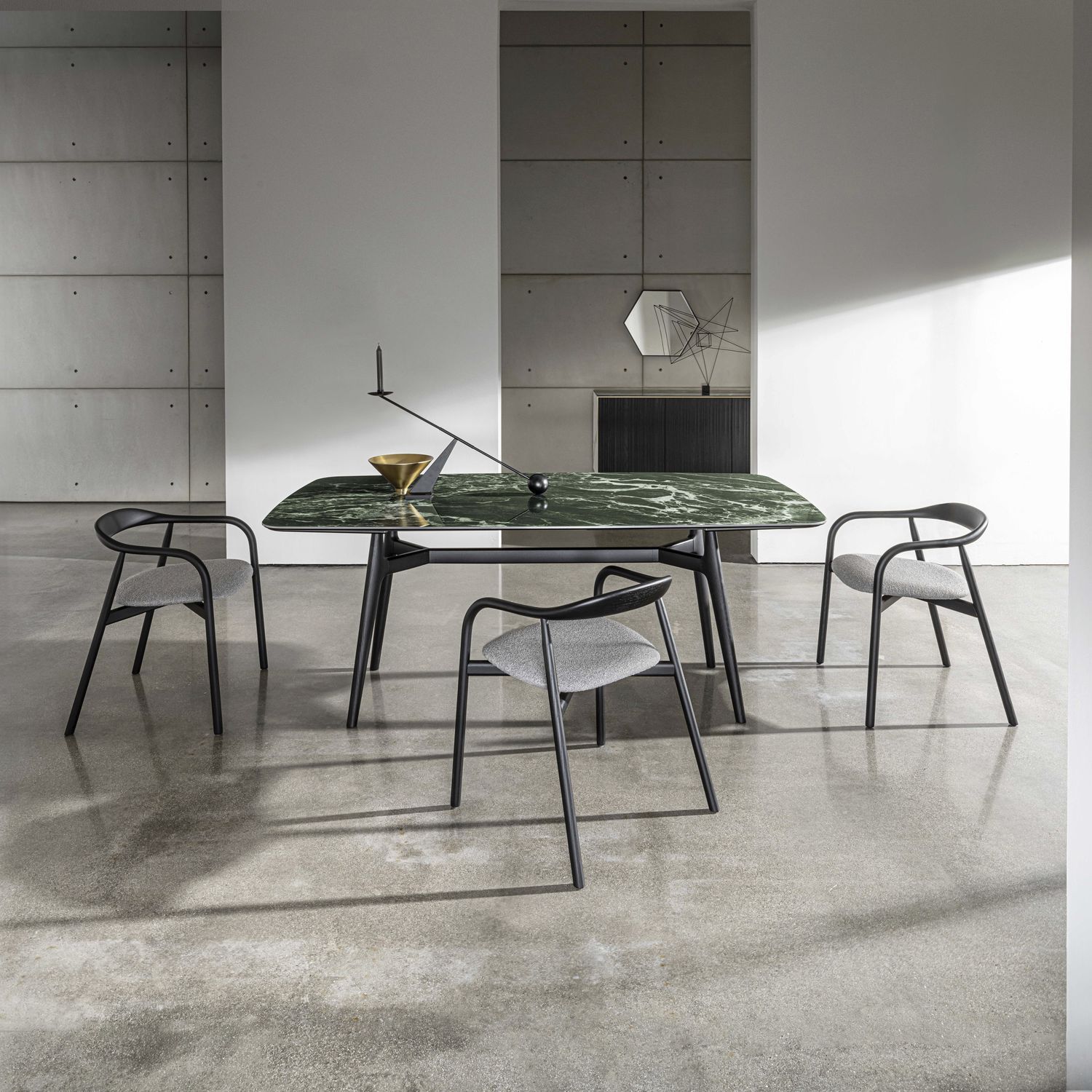 Contemporary dining table - Lewood - Sovet Italia - wooden / glass / ceramic