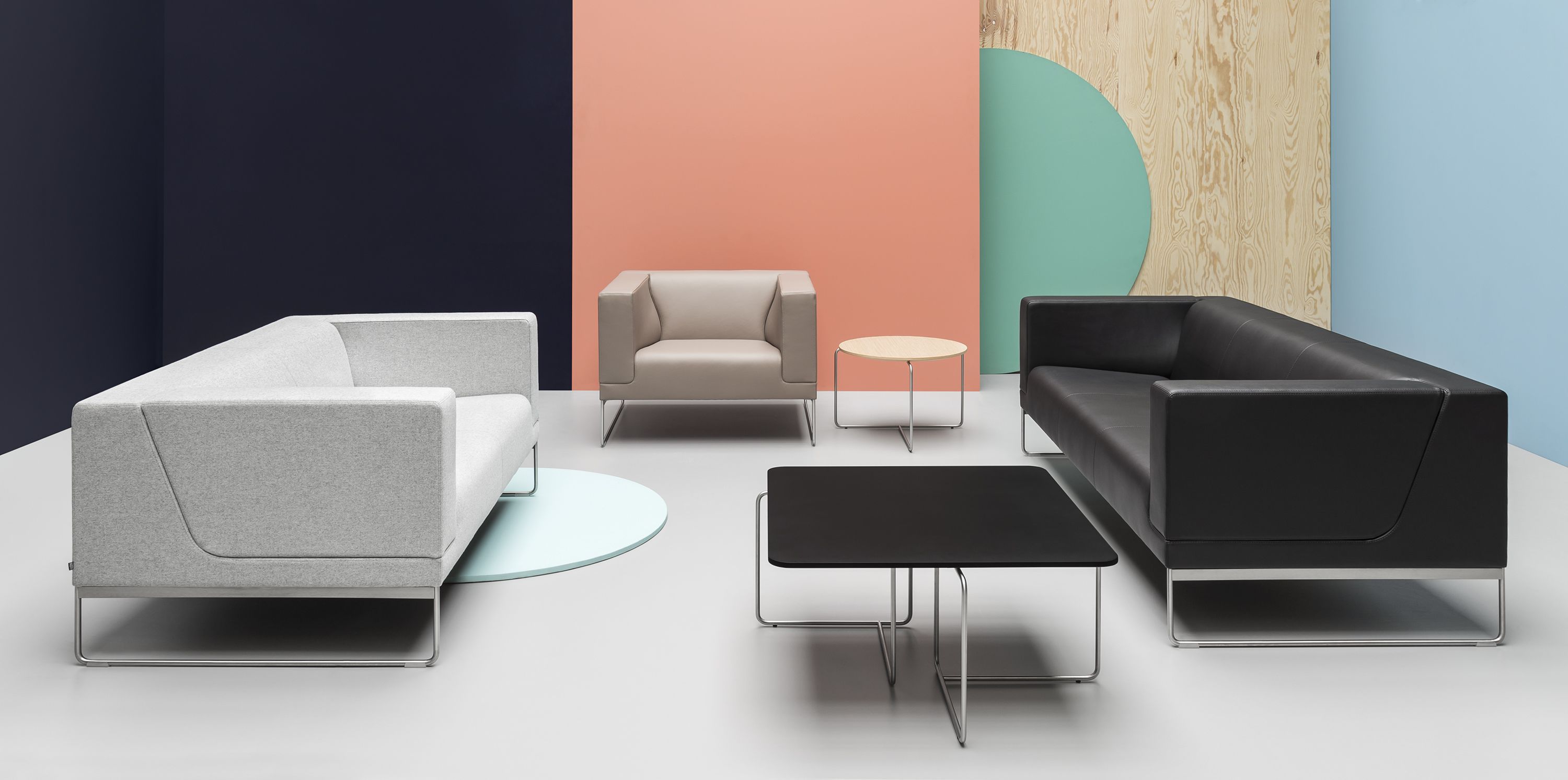 Contemporary coffee table - TRITOS - NOTI - oak / wood veneer / rectangular