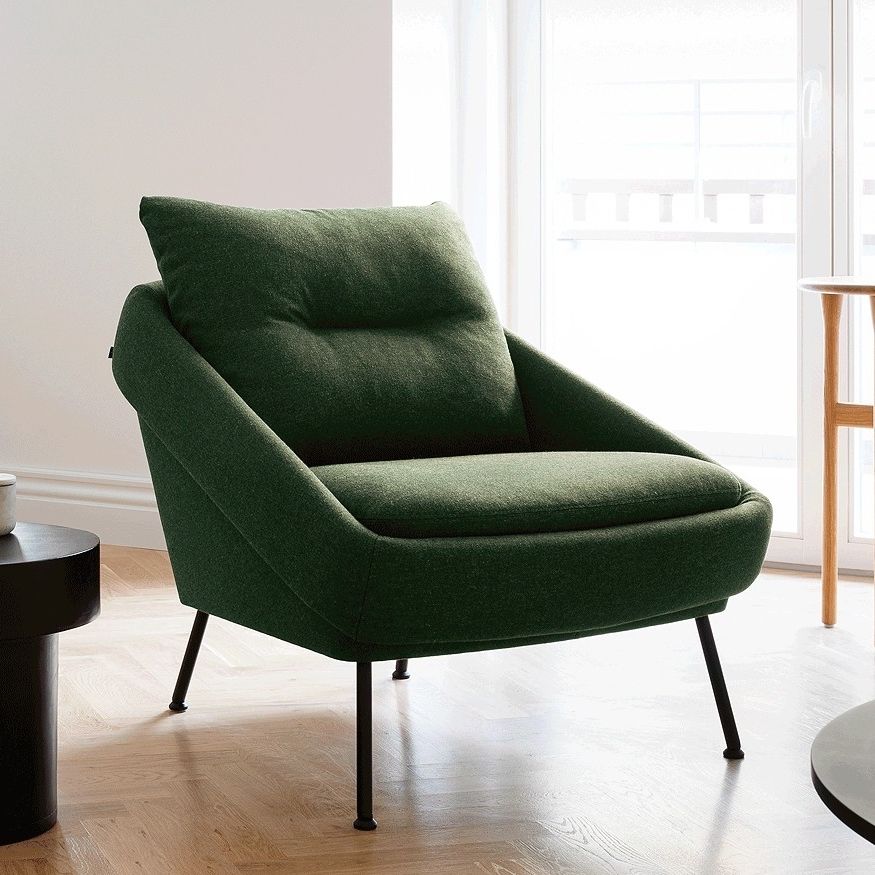 Contemporary armchair - Nome - NOTI - fabric / leather / plywood