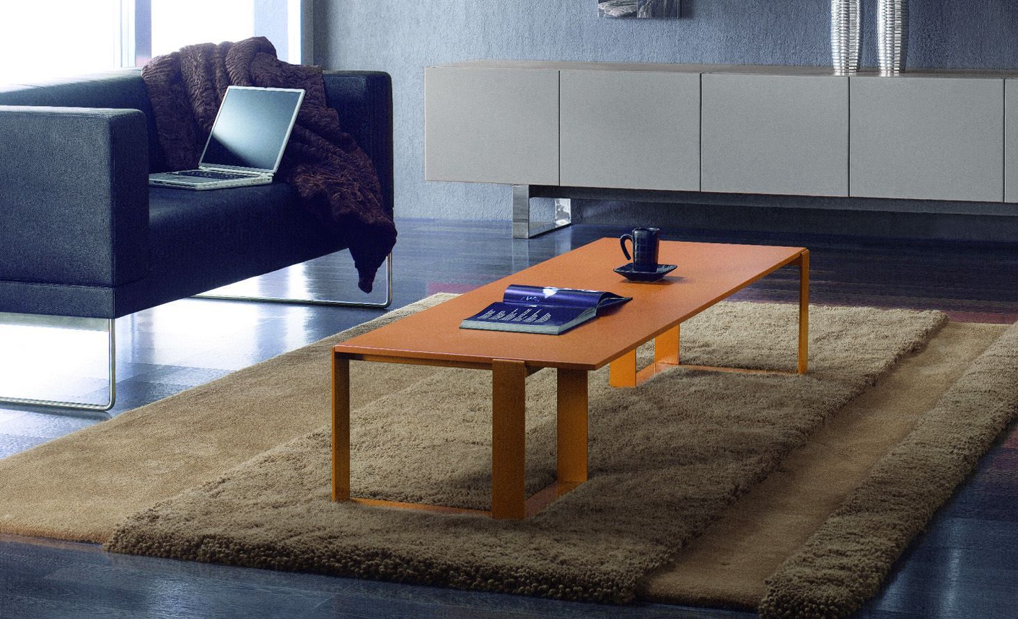 Contemporary coffee table - ROSCO - NOTI - metal / MDF / rectangular