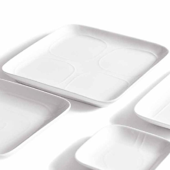 Square plate - OPTI - COVO - rectangular / porcelain / commercial