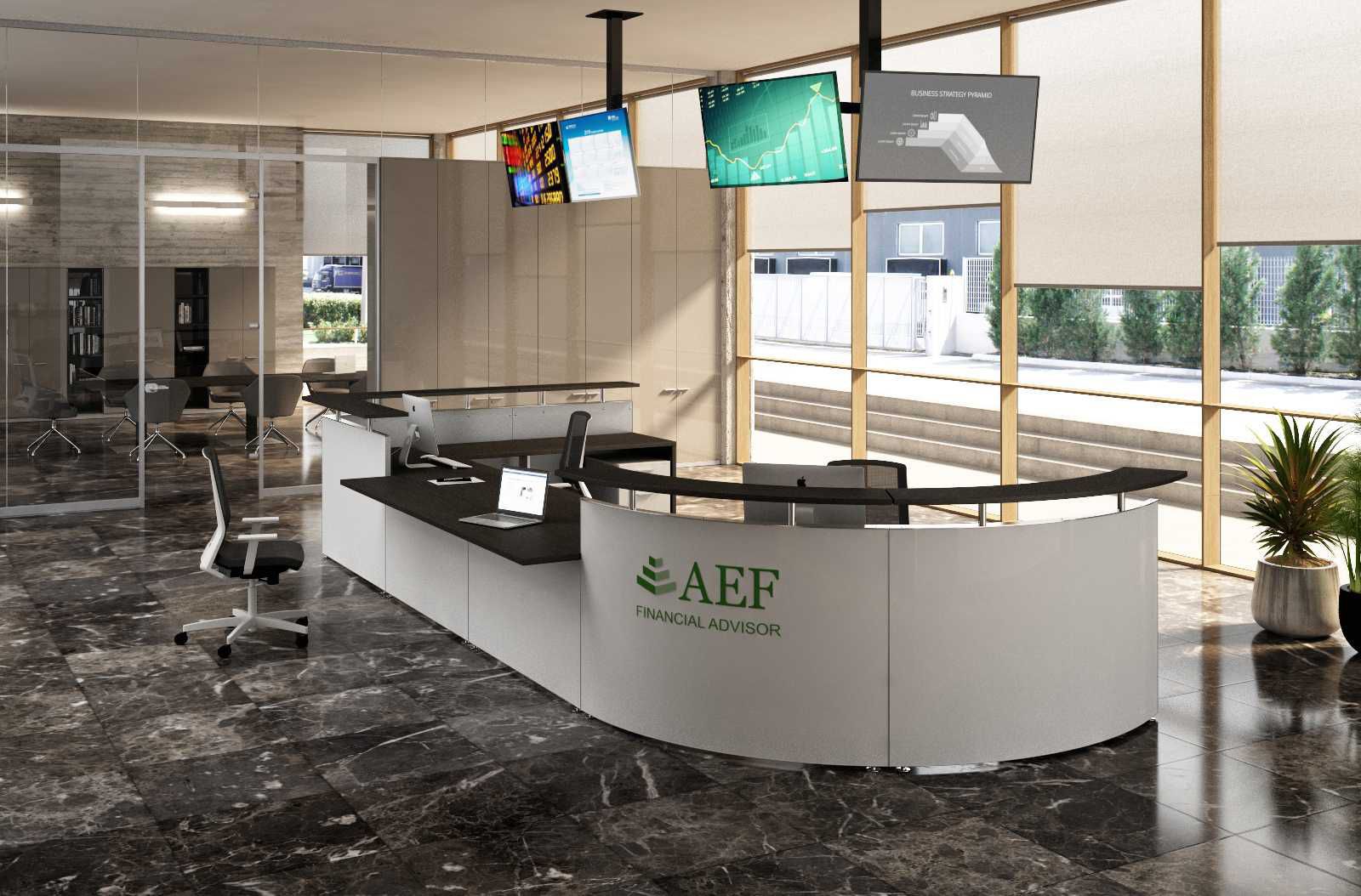 Modular reception desk - RECEPTION - Bralco - semicircular / lacquered ...