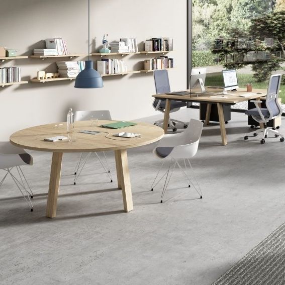 Contemporary table - FARM - Bralco - wooden / wooden base / rectangular