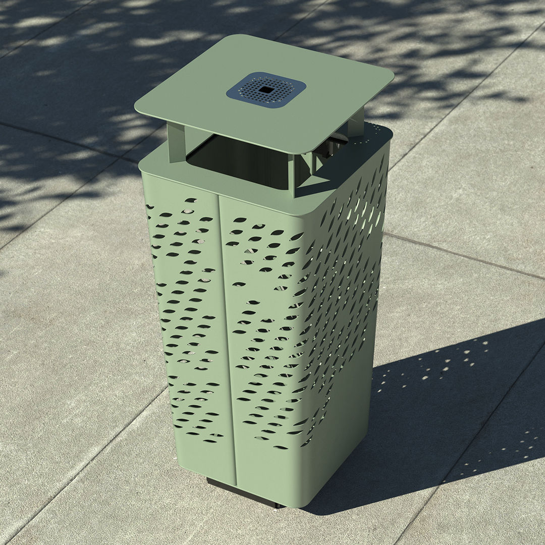 Public trash can - Zig&Zag - TF URBAN - thermo-lacquered steel / with ...