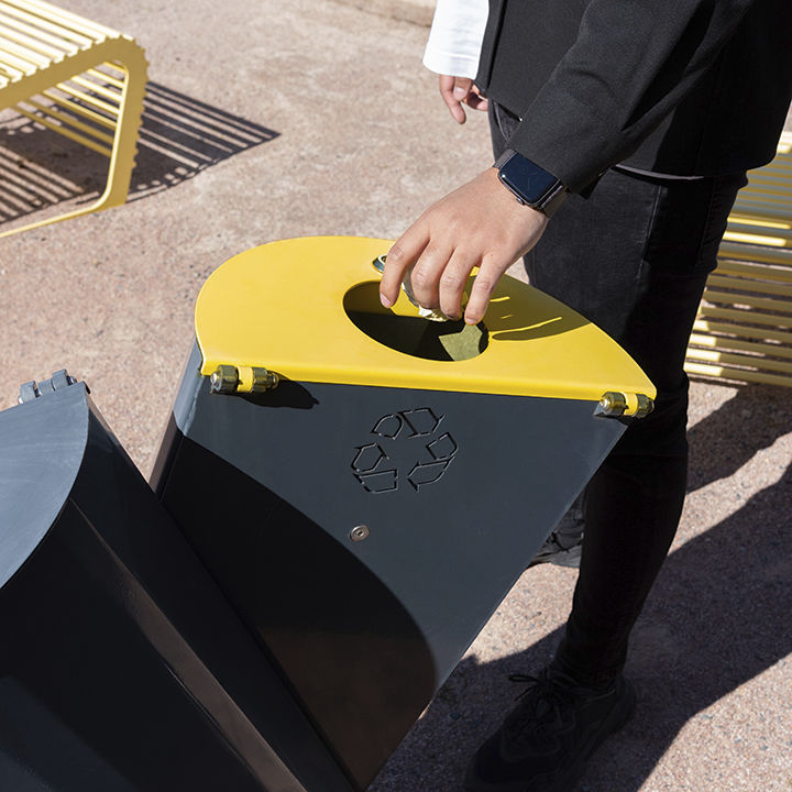 Public trash can - MYXT - TF URBAN - steel / recycling / contemporary