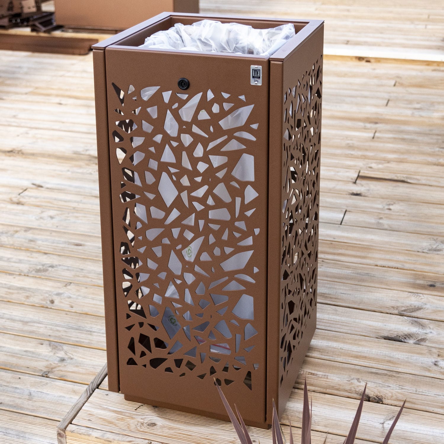 Public trash bag holder - Quadri - TF URBAN - steel / recycling / 3 stream