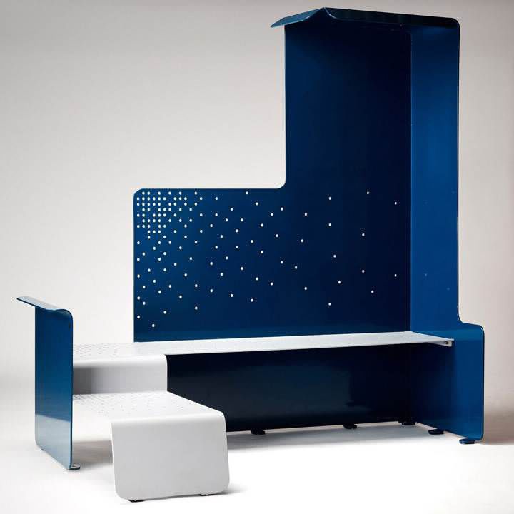 Original design public bench - 135 - TF URBAN - thermo-lacquered steel ...