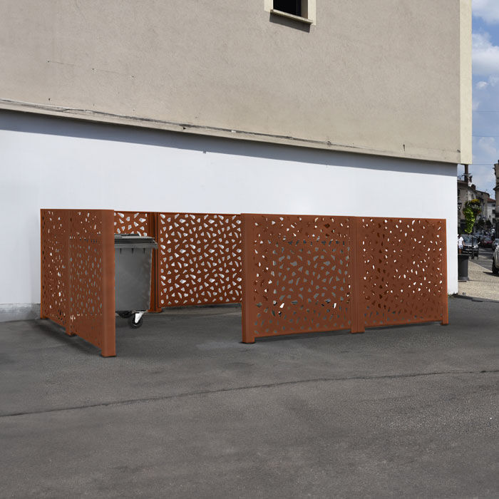 Commercial trash bin enclosure - TF URBAN - powder-coated steel