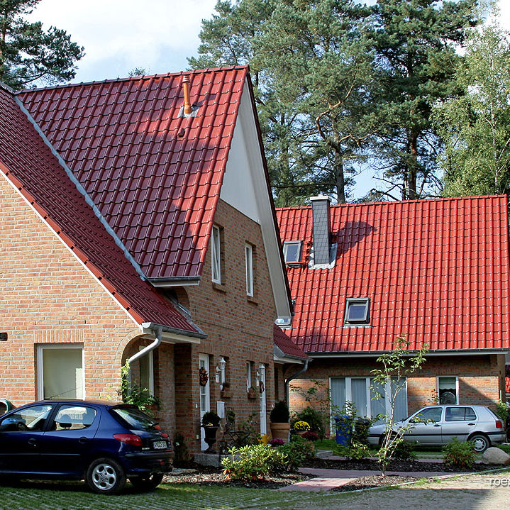 Interlocking roof tile - MONZAPLUS - Röben - clinker / red / black