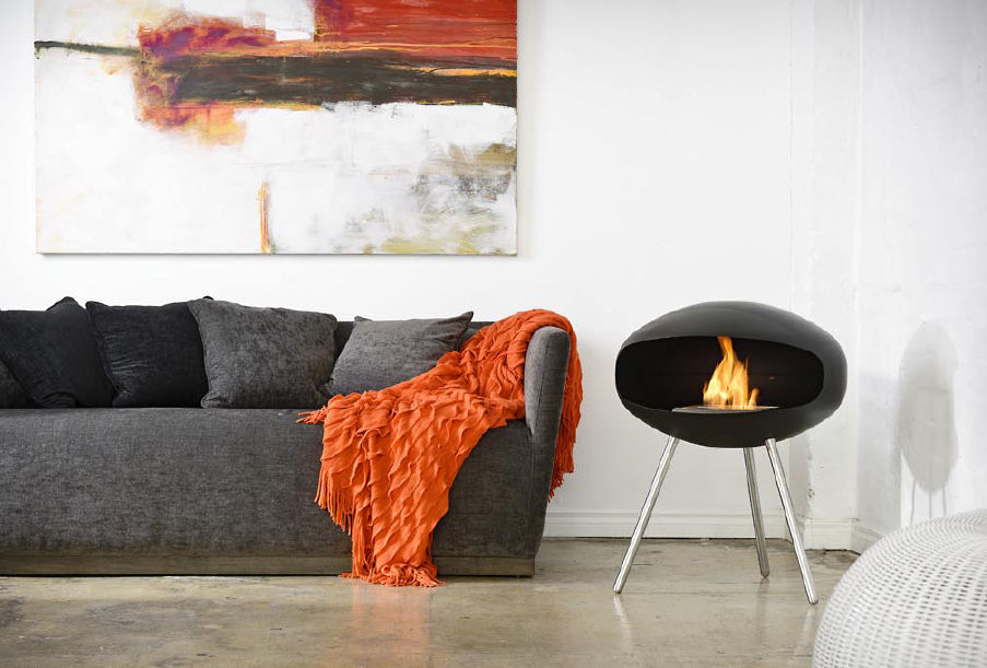 Bioethanol fireplace - TERRA BLACK - Cocoon Fires - free-standing ...