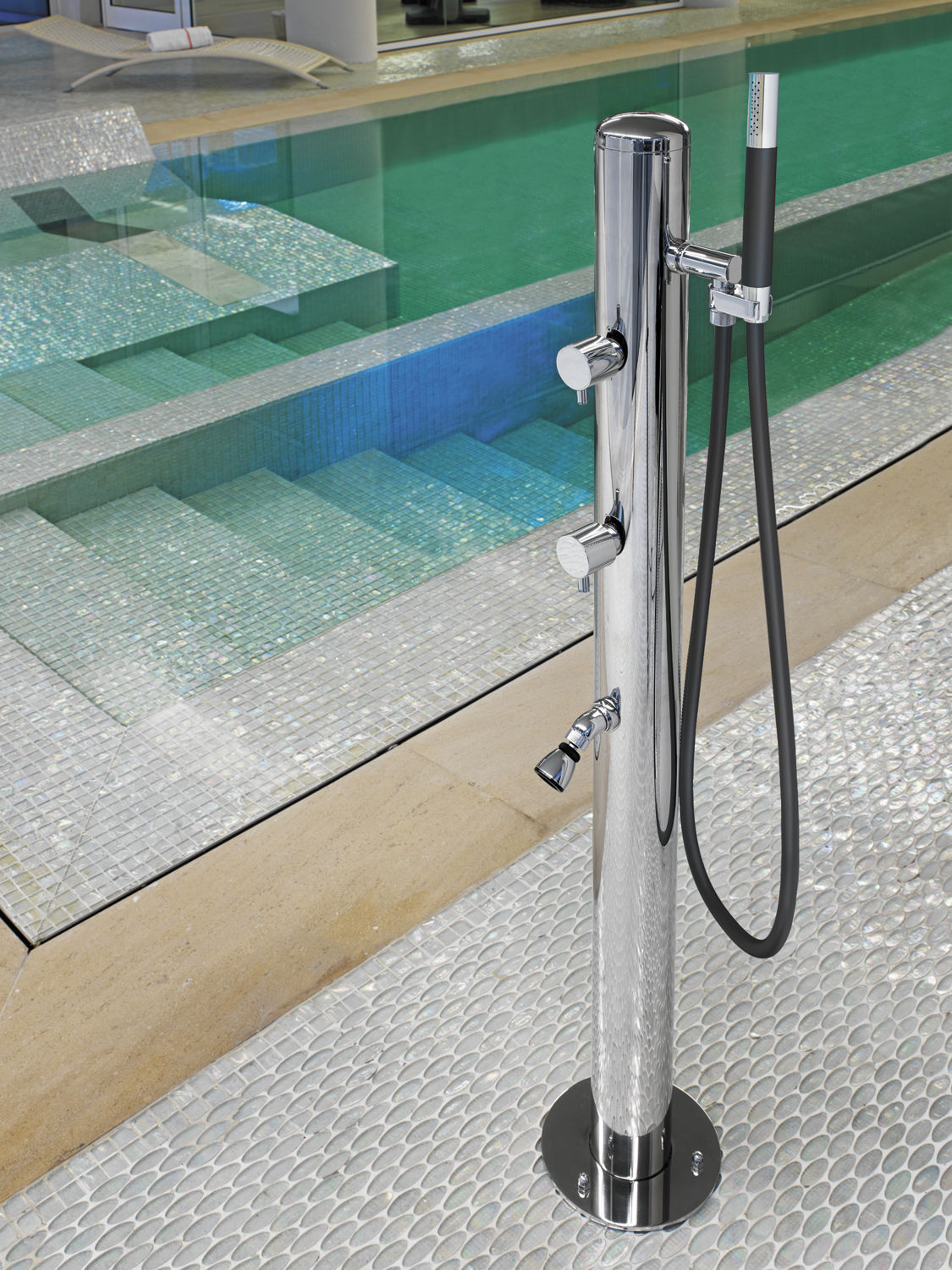 Pool garden shower - SPRING POOL: COL90.2 - Fontealta - stainless steel