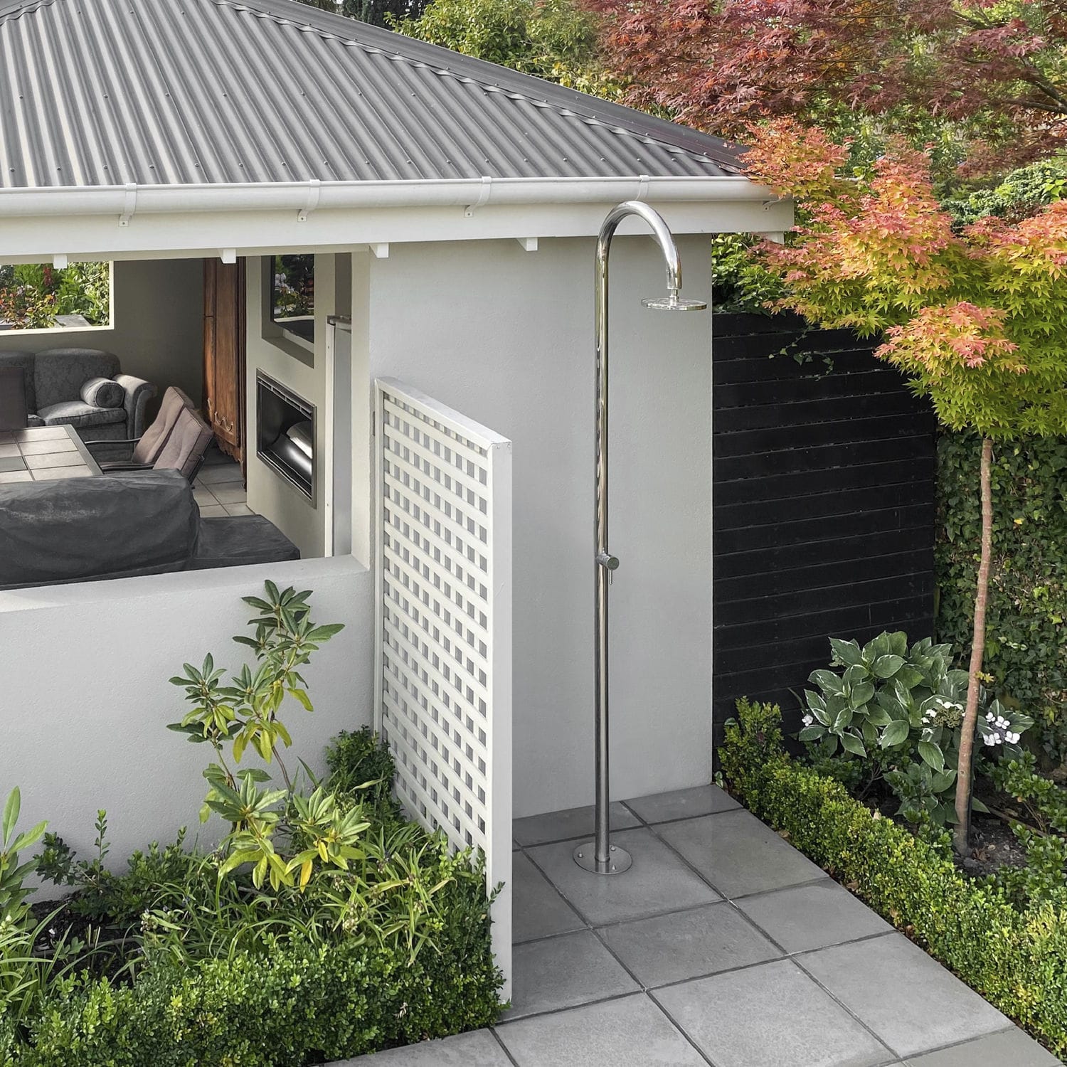 Pool outdoor shower - ORIGO C50AS.M - Fontealta - stainless steel ...