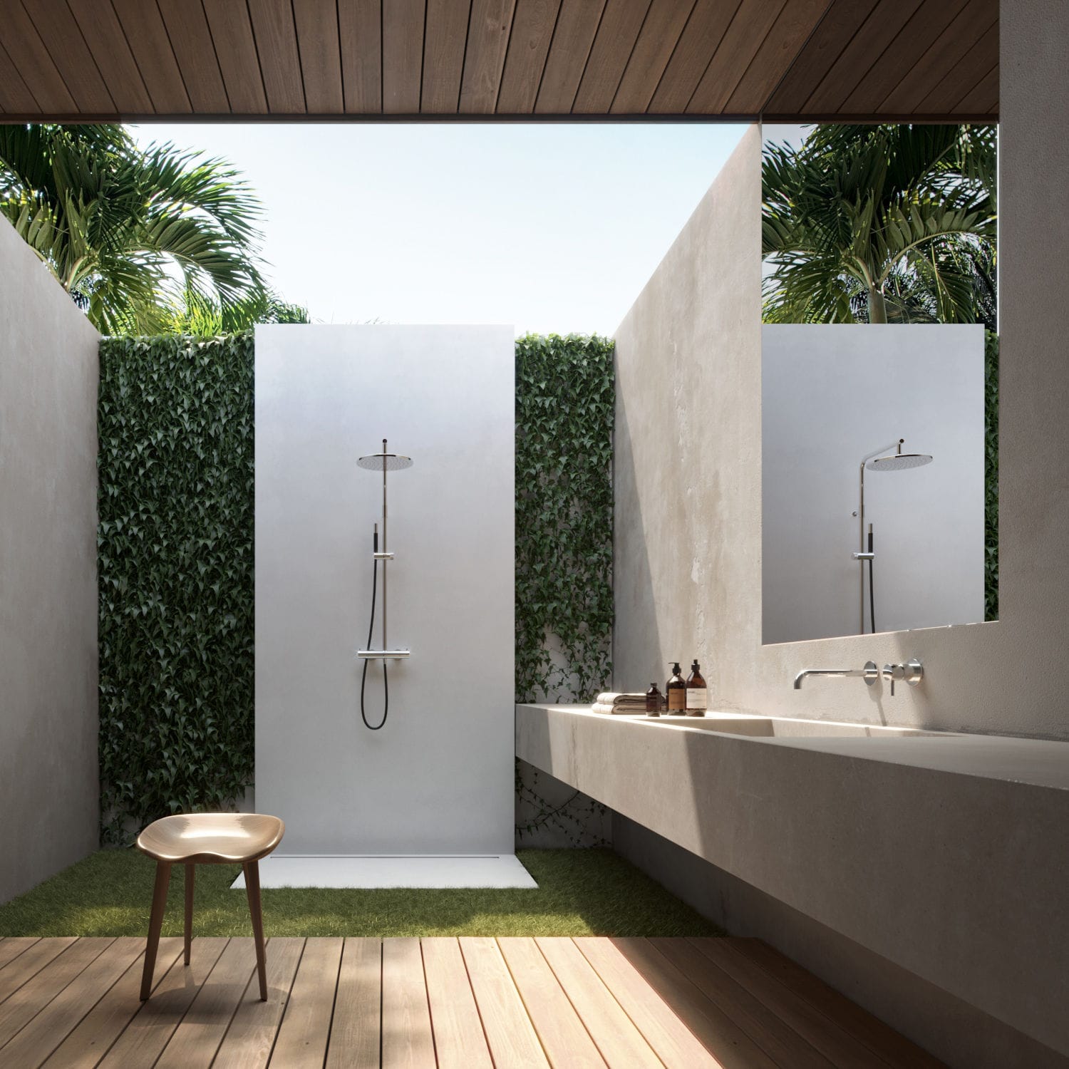 Thermostatic shower column - CLASSY : W675.E - Fontealta - with hand shower