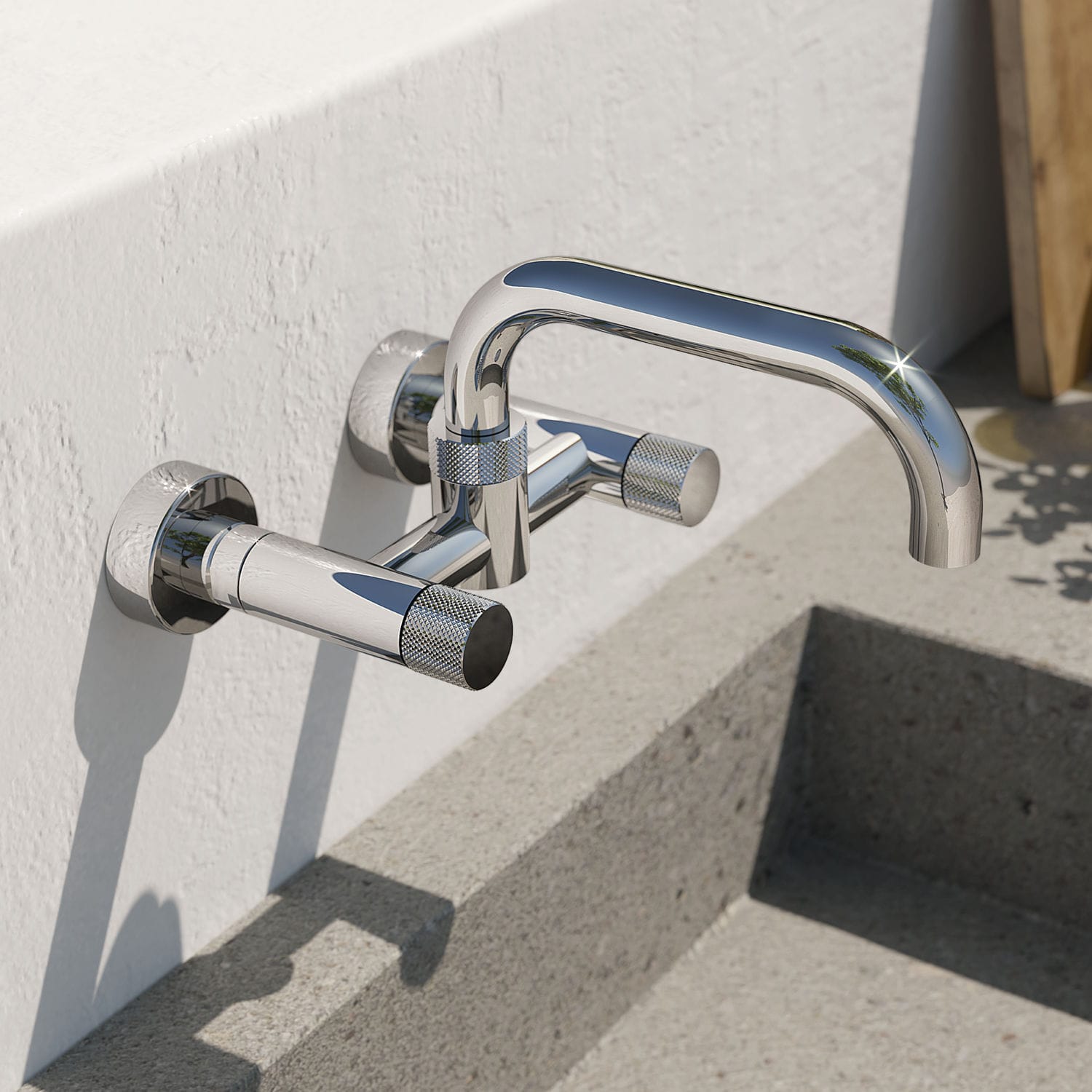 Wall-mounted double-handle mixer tap - KW50.UP - Fontealta - stainless ...