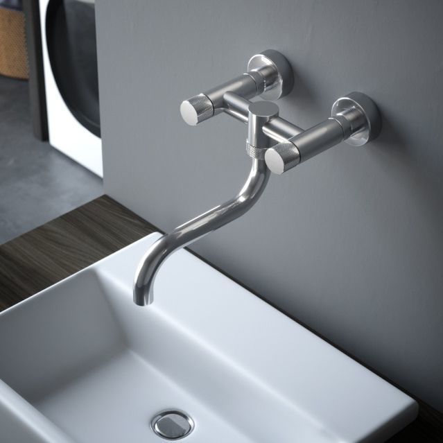Wall-mounted double-handle mixer tap - KW50 - Fontealta - stainless ...
