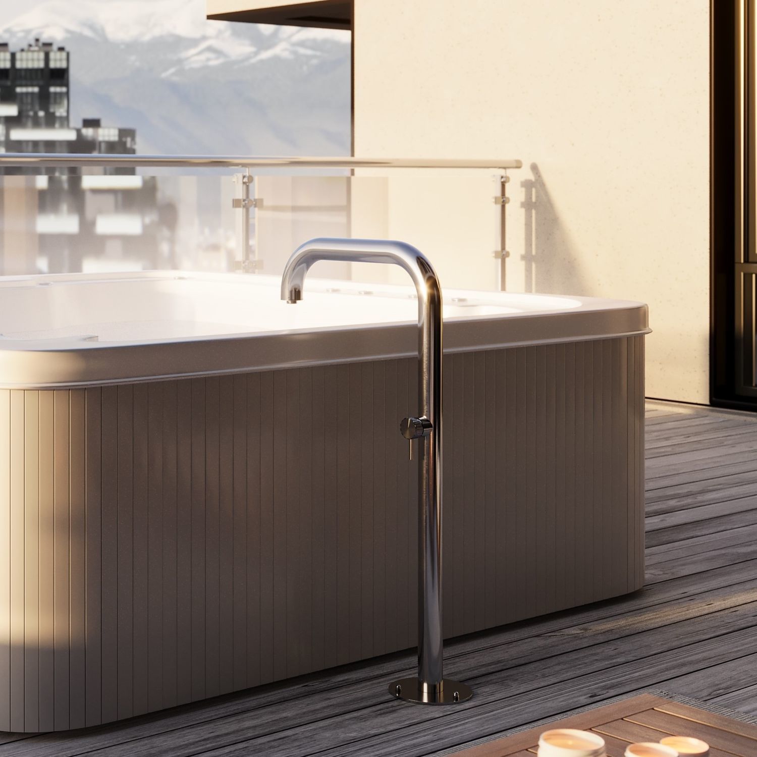 Outdoor mixer tap - BOSS B60V.HF.4S.M - Fontealta - bathtub / floor ...