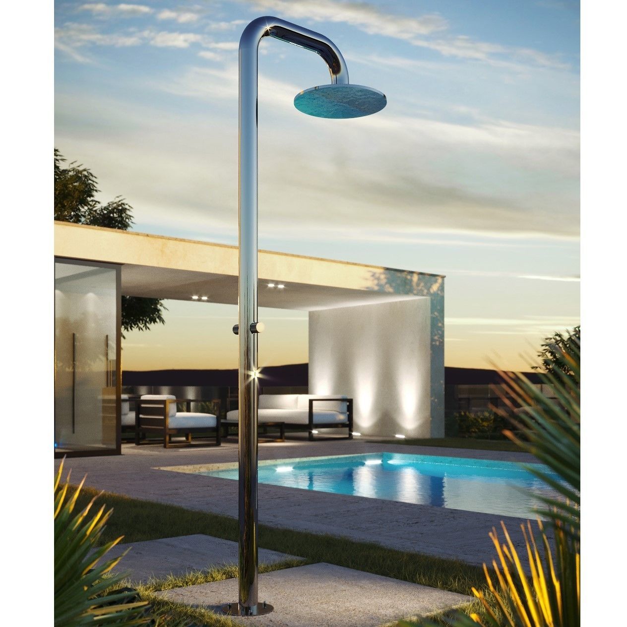 Pool outdoor shower - BOSS WIDE: BW76.2 - Fontealta - stainless steel ...