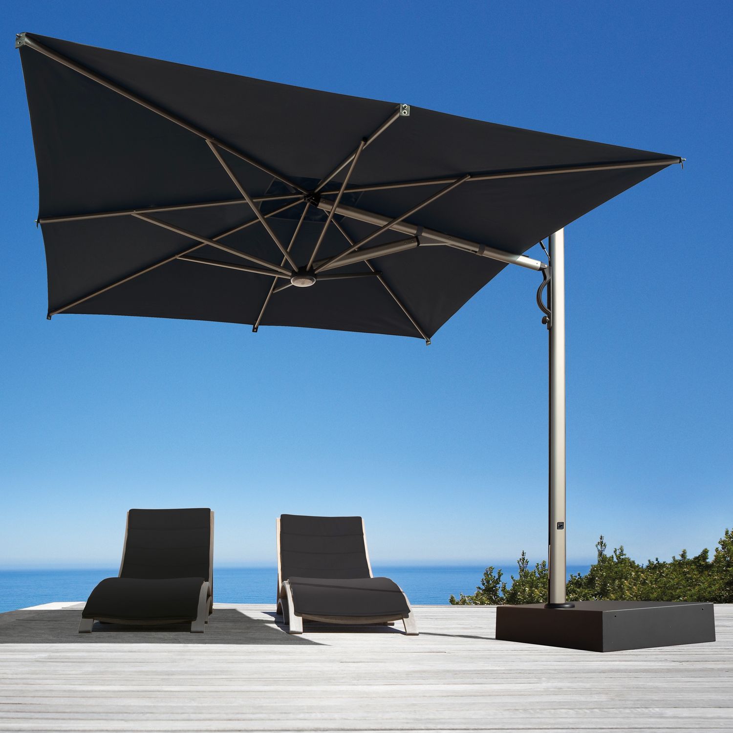 Square parasol - Astro Titanium - Scolaro - rectangular / side post ...