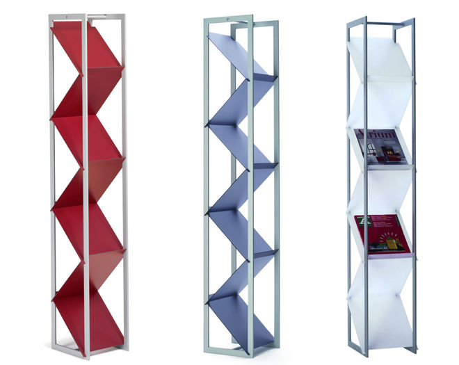 Metal brochures rack - SPECTRO - Lourens Fisher - on casters