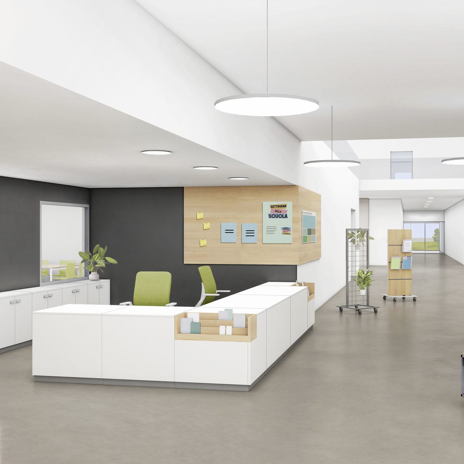 Corner reception desk - gonzagarredi - semicircular / L-shaped / modular