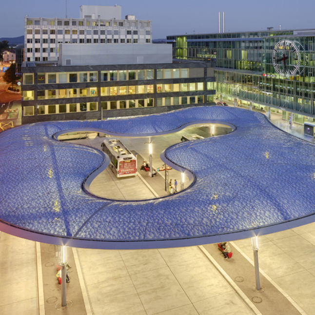 Metal profile roof system - BUSBAHNHOF AARAU - Vector Foiltec - Texlon ...