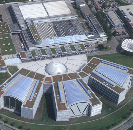 Curved roof system / metal profile / Texlon® ETFE / commercial - FESTO ...