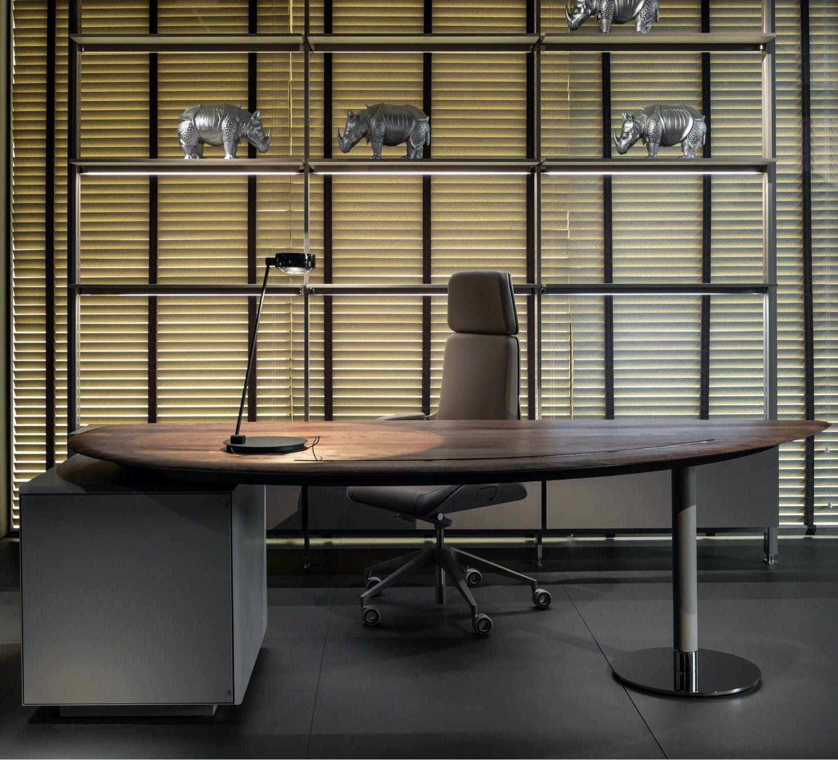 Free-standing desk - S100 - YOMEI - contemporary / wooden / straight