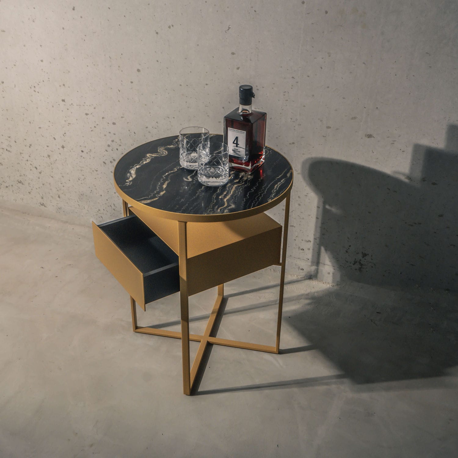 Contemporary side table - minimize round plus - YOMEI - wooden ...