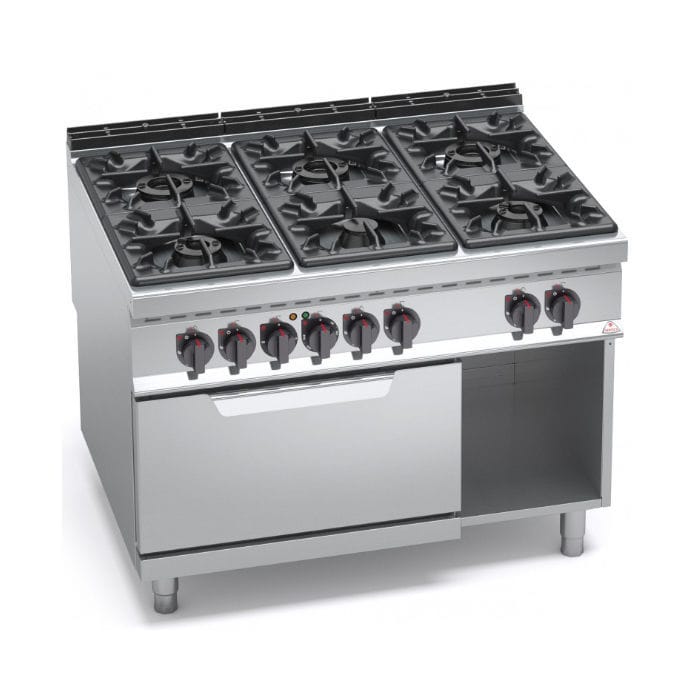 Gas range cooker - G9F6+FE - Berto's S.p.A. - electric / 6 burner / 1 oven