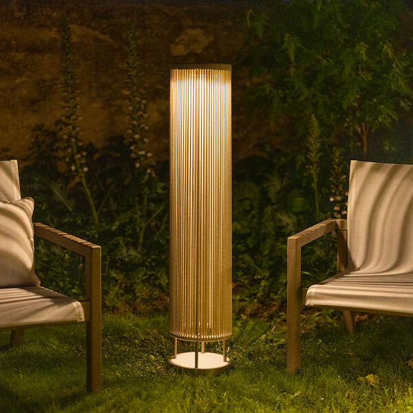 Floor-standing lamp - ROP & STRIP - LES JARDINS - aluminum / rope ...