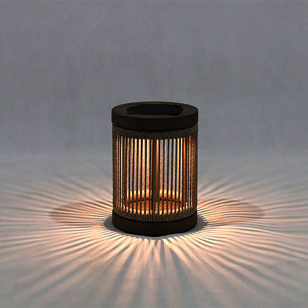 Table lamp - ROP&STRIP - LES JARDINS - aluminum / teak / rope