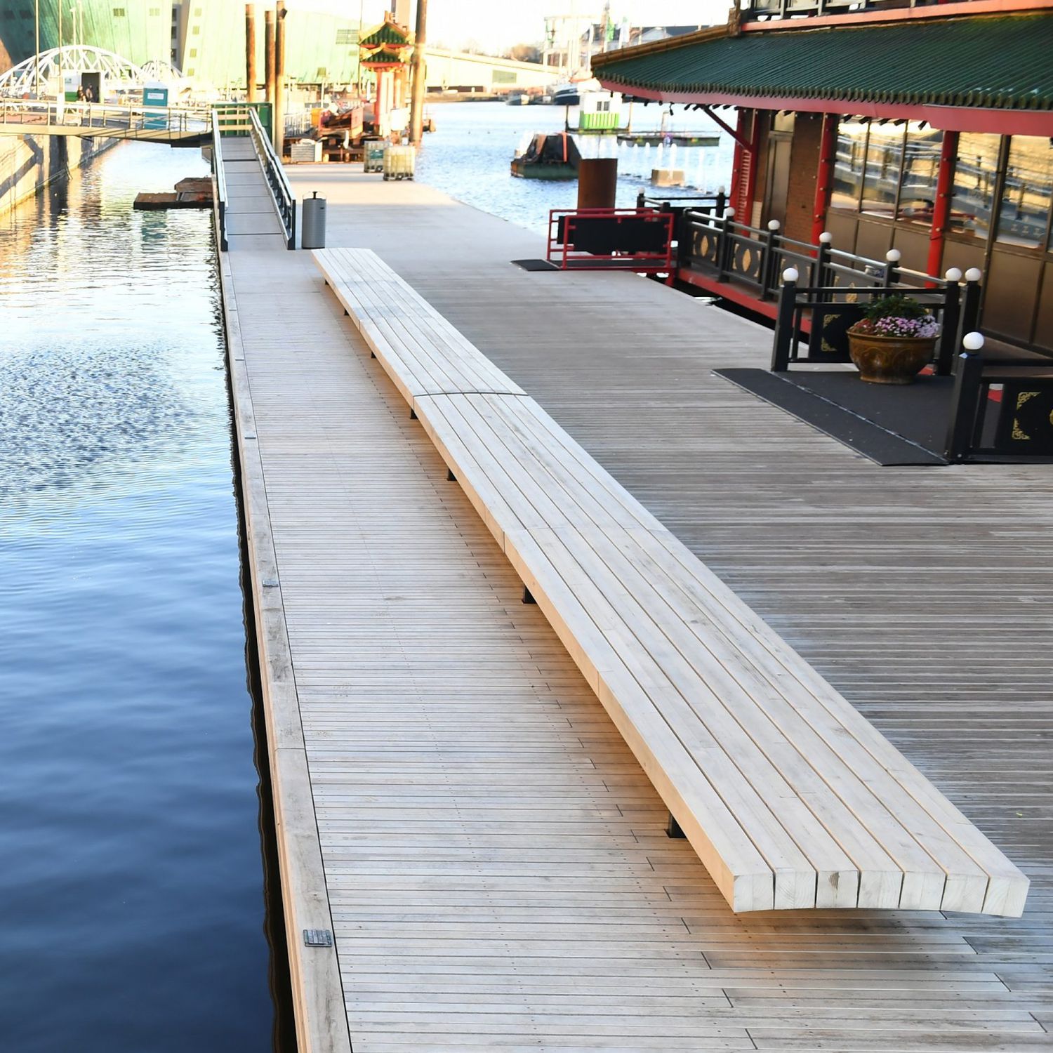Wooden deck board - FLOATING JETTY - Accsys Technologies - wood look ...