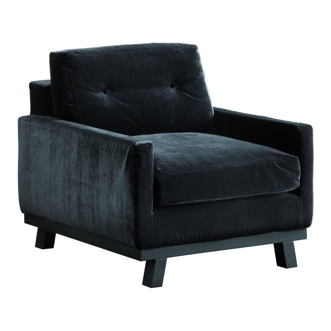 Contemporary armchair - Legno - PH Collection - fabric / solid wood / black