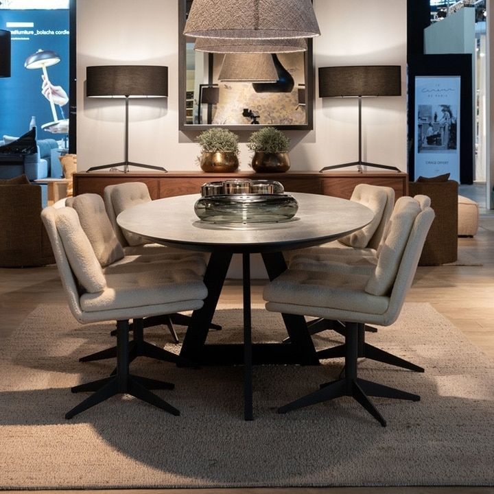 Contemporary chair - Giro - PH Collection - indoor / fabric / metal base