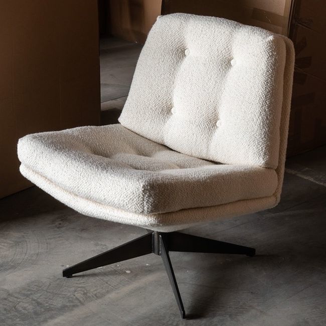 Contemporary fireside chair - Giro - PH Collection - fabric / metal / white