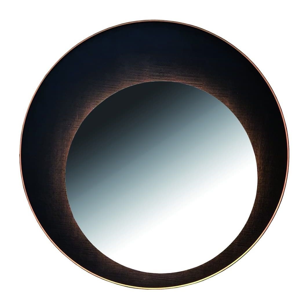 Wall-mounted mirror - Eclipse - PH Collection - contemporary / round / oak