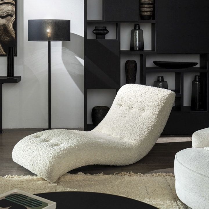 Contemporary chaise longue - Wave - PH Collection - fabric / solid wood ...