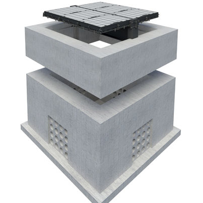 Concrete manhole cover - PRECAST - Elkington Gatic - rectangular