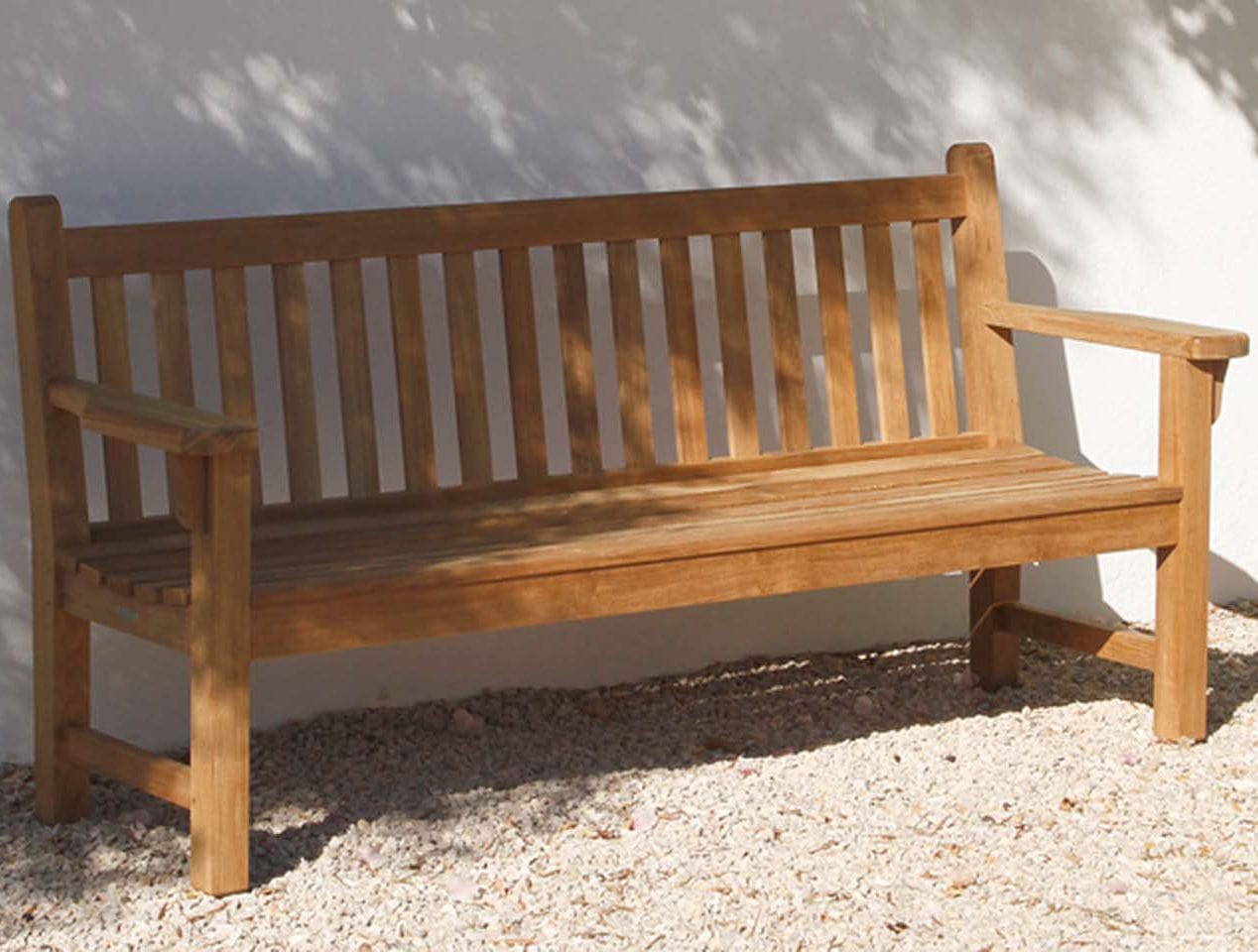 Contemporary bench - London - Barlow Tyrie - teak / with backrest ...