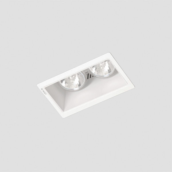 Recessed downlight - DOWN 55 DOUBLE - KREON - halogen / rectangular / IP20