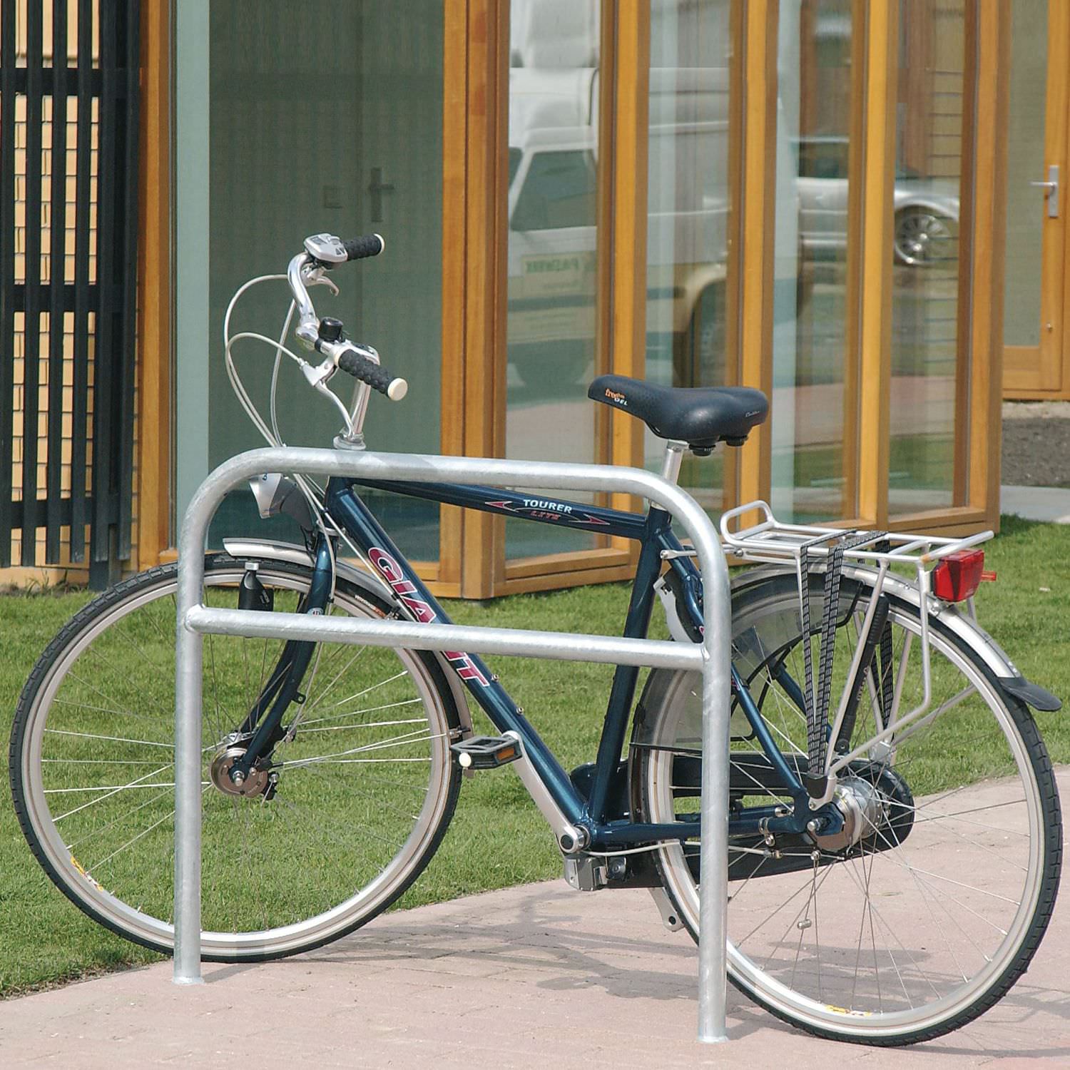 Floor-mounted bike rack - LEON - VelopA - galvanised steel / stainless ...