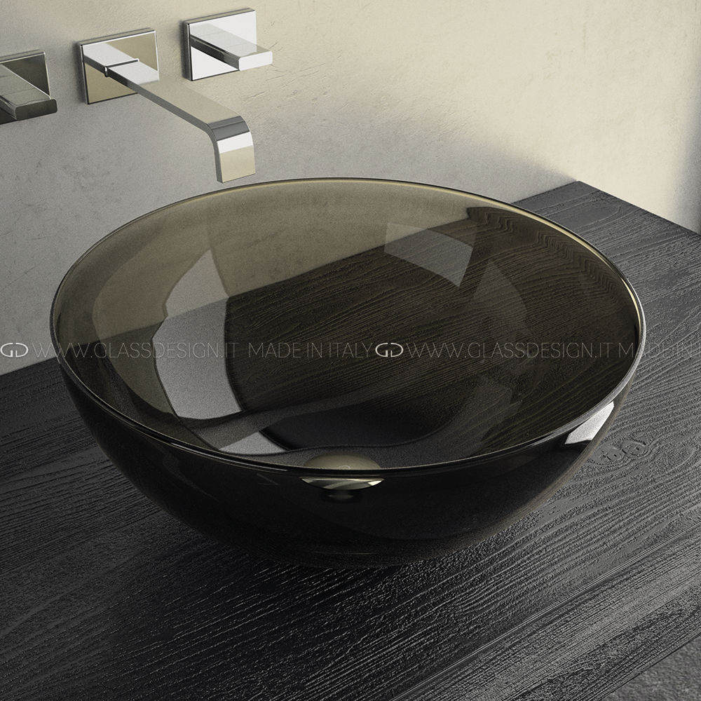 Countertop washbasin - Laguna Murano Smoke - GLASS DESIGN Srl - Murano ...