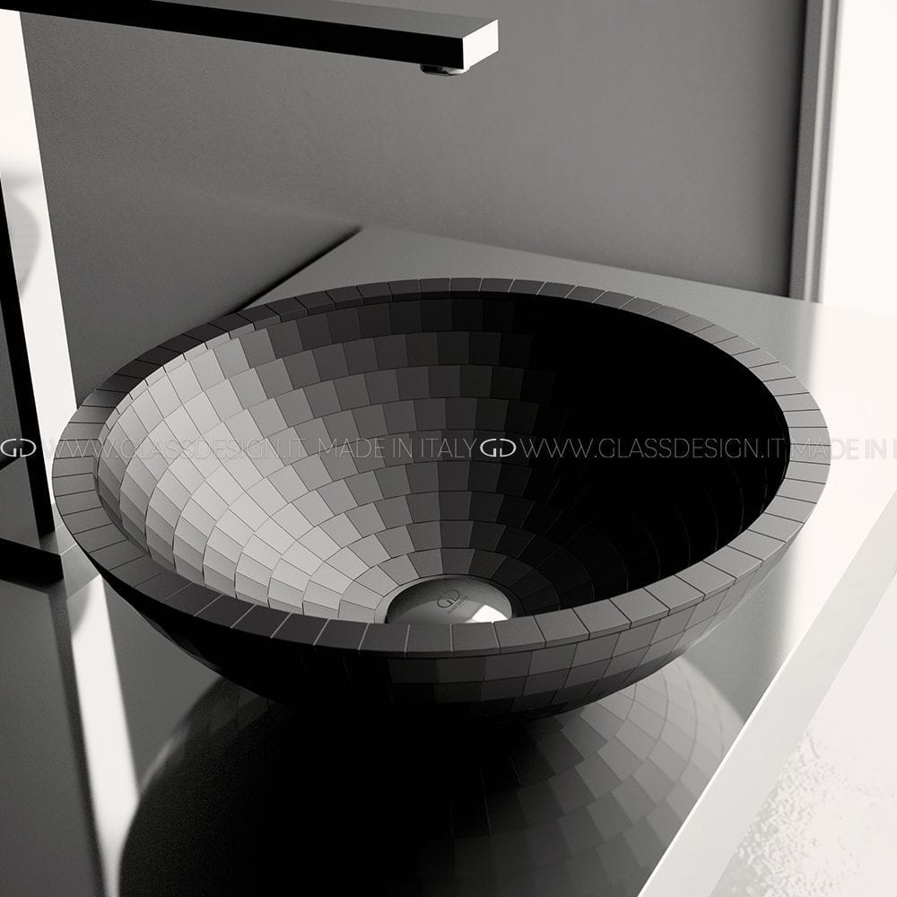 Countertop washbasin - Mosaic - GLASS DESIGN Srl - VetroFreddo® / round ...