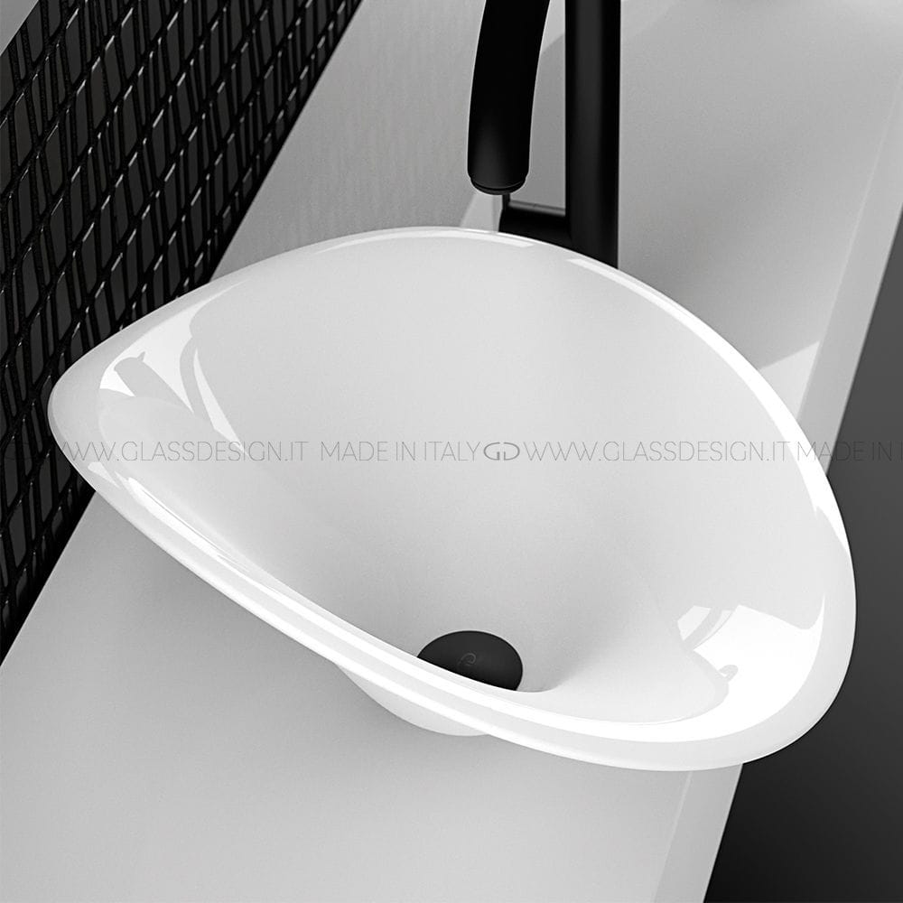Countertop washbasin - Flower - GLASS DESIGN Srl - Pert® / without hole ...