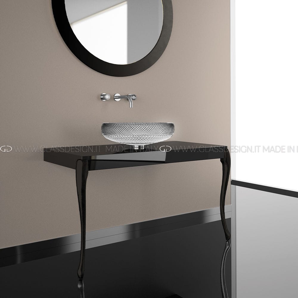 Lacquered wood vanity top - MUSA - GLASS DESIGN Srl - wood with gold ...