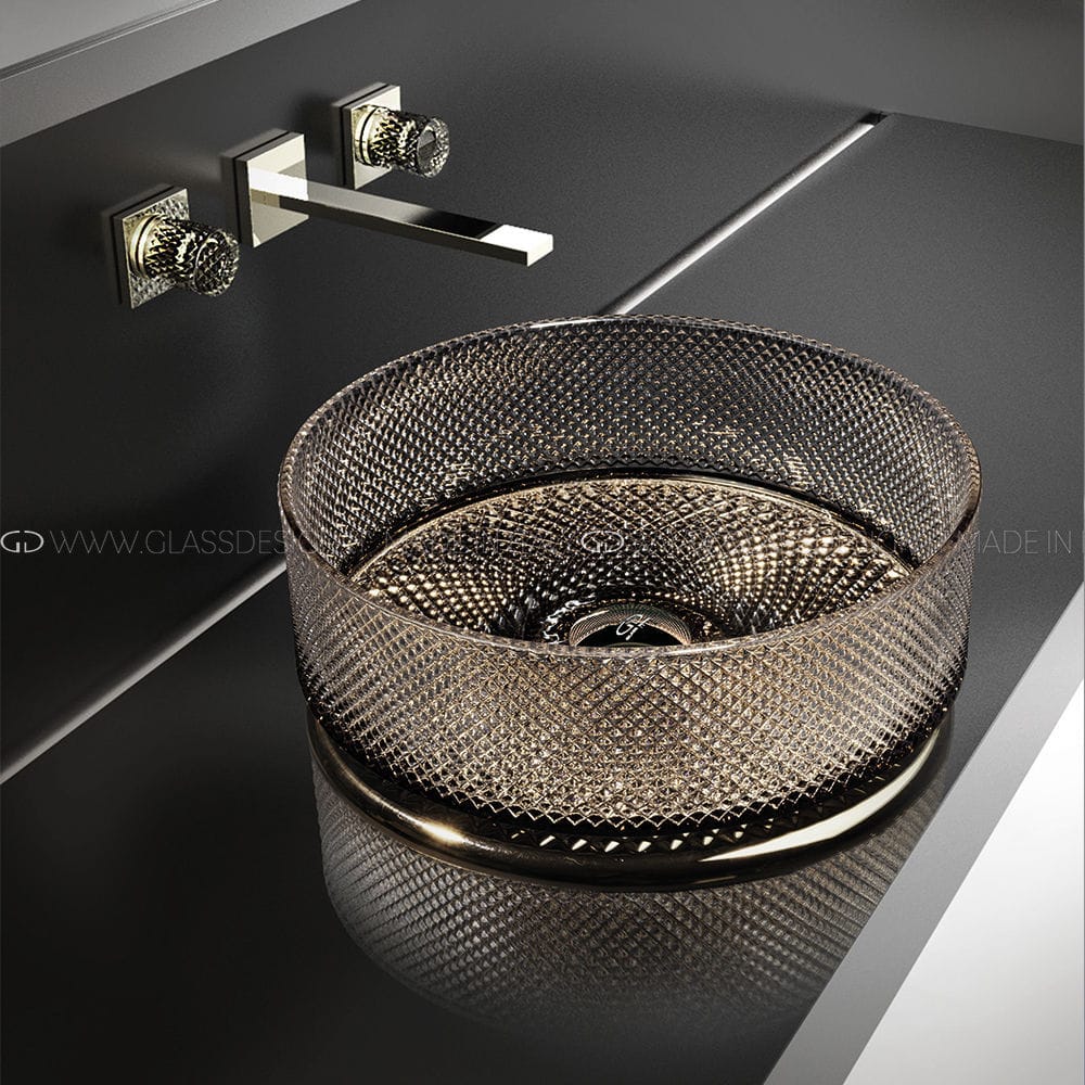 Countertop washbasin - Villa XL - GLASS DESIGN Srl - crystal / round ...