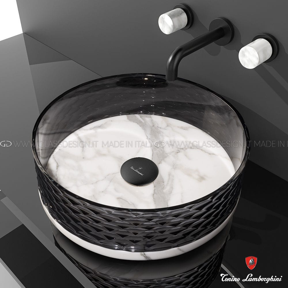 Countertop washbasin - MARMOFUSION - GLASS DESIGN Srl - marble ...