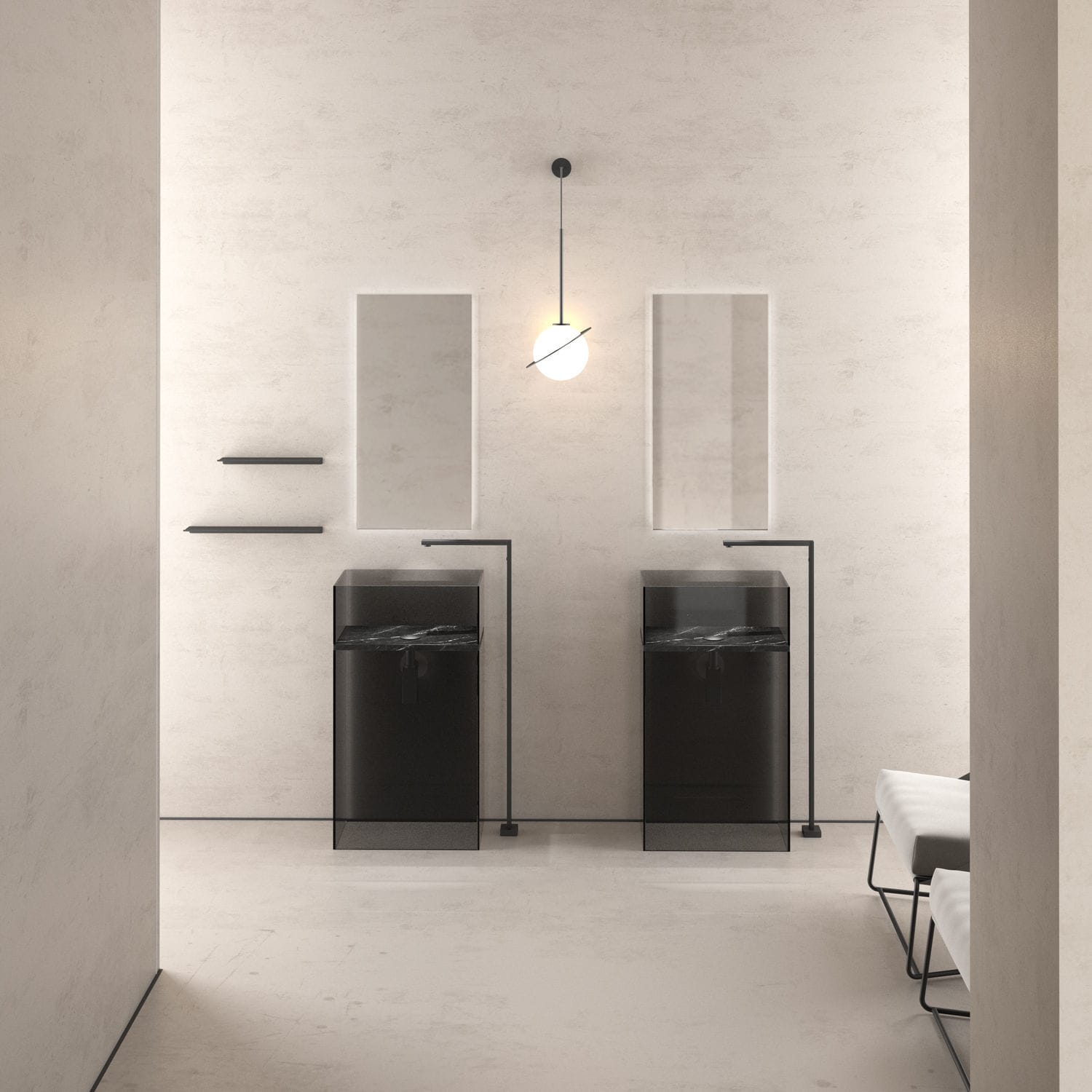 Free-standing washbasin - SKYLINE MARBLE 90 - GLASS DESIGN Srl - marble ...