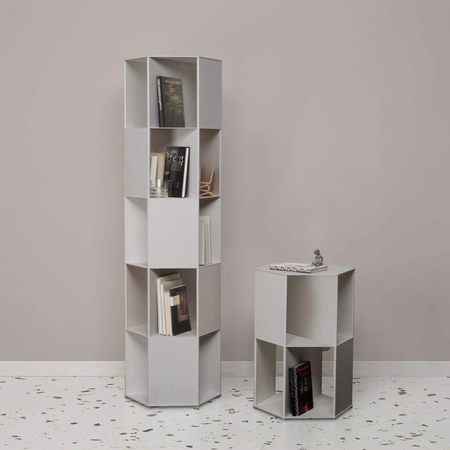 Free-standing bookcase - Hexagon - Quodes - contemporary / powder ...