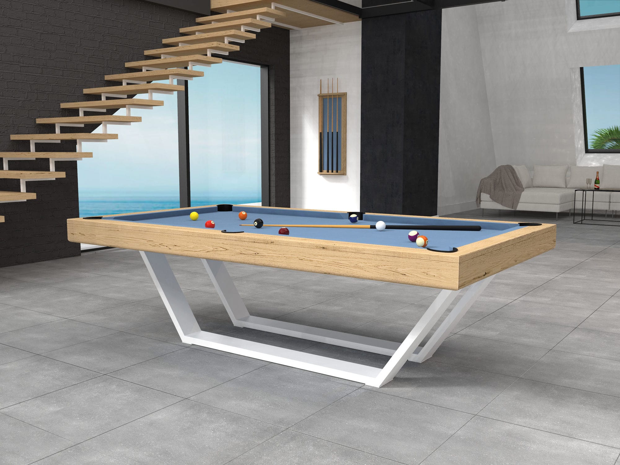 Contemporary pool table - ELEGANCE - EUROBILLARDS - home / oak / walnut